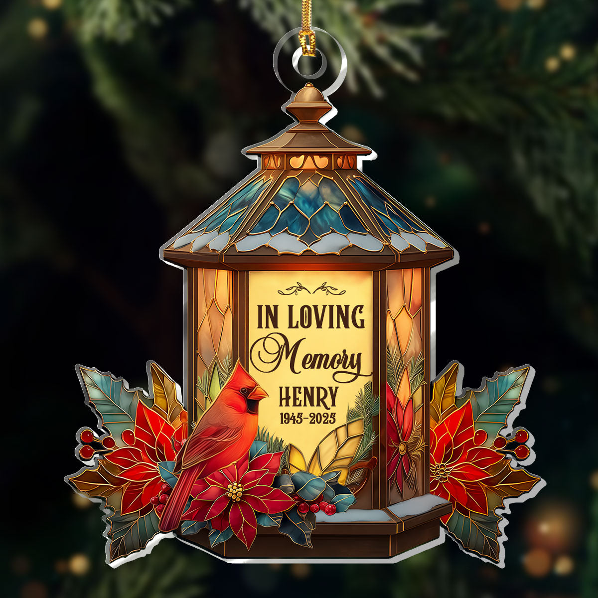 In Loving Memory Lantern - Personalized 1-Layer Acrylic Ornament – Hugsify
